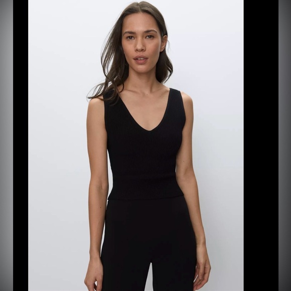 Babaton | Tops | Aritzia Sculpt Knit Vneck Tank | Poshmark